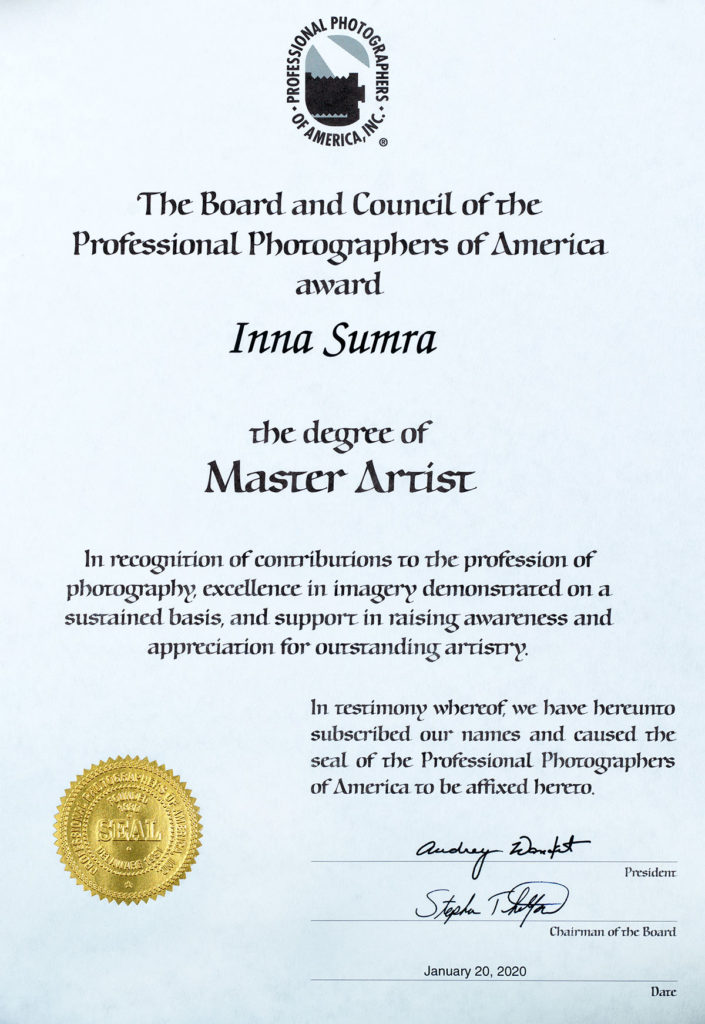 Awards & Designations | Inna Portraits